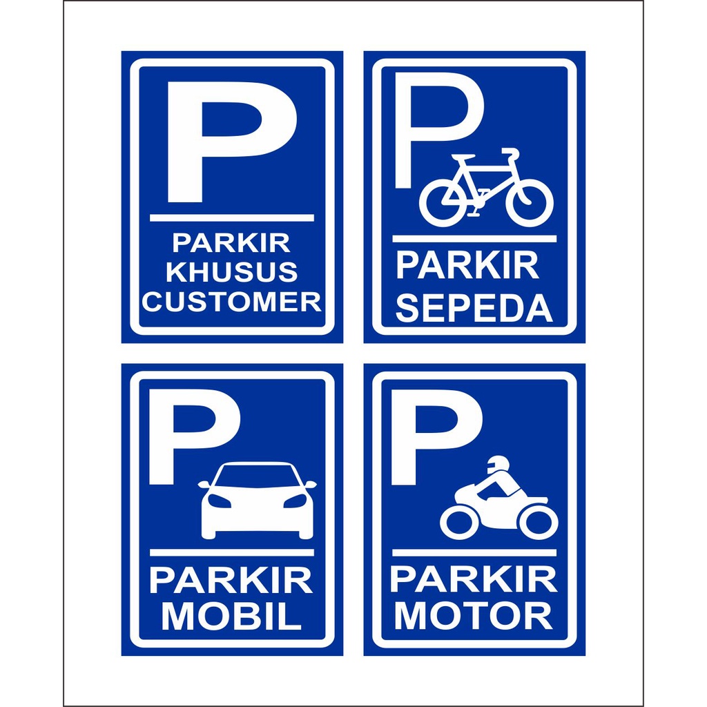 Jual Sticker Stiker Sign Rambu Parkir Mobil Motor Sepeda Customer ...