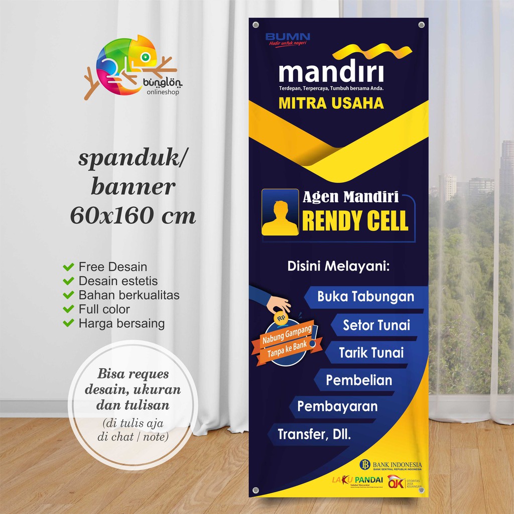 Jual Spanduk, Banner Agen Mandiri Model B | Shopee Indonesia