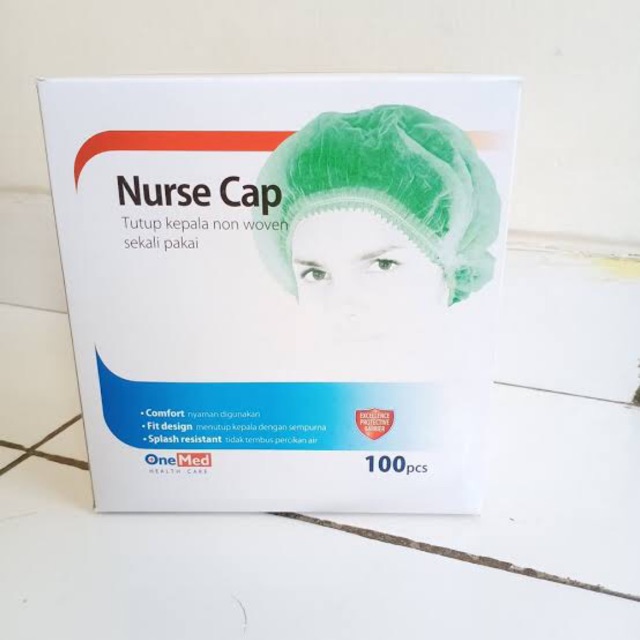 Jual Nurse Cap Onemed Penutup Kepala Onemed isi 100 Hair Net Hair Cap ...