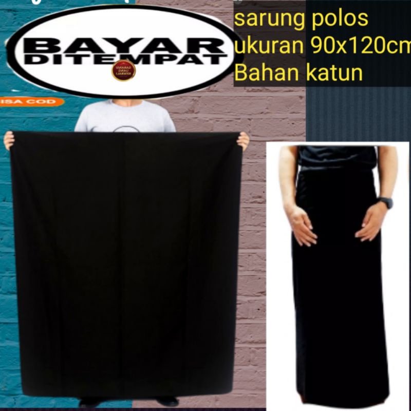 Jual Sarung hitam polos panjang 2m(sarung toraja panjang 120x180 cm ...