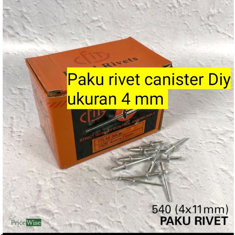 Jual Paku rivet canister diy ukuran 4mm x 11 mm 20 pcs | Shopee Indonesia