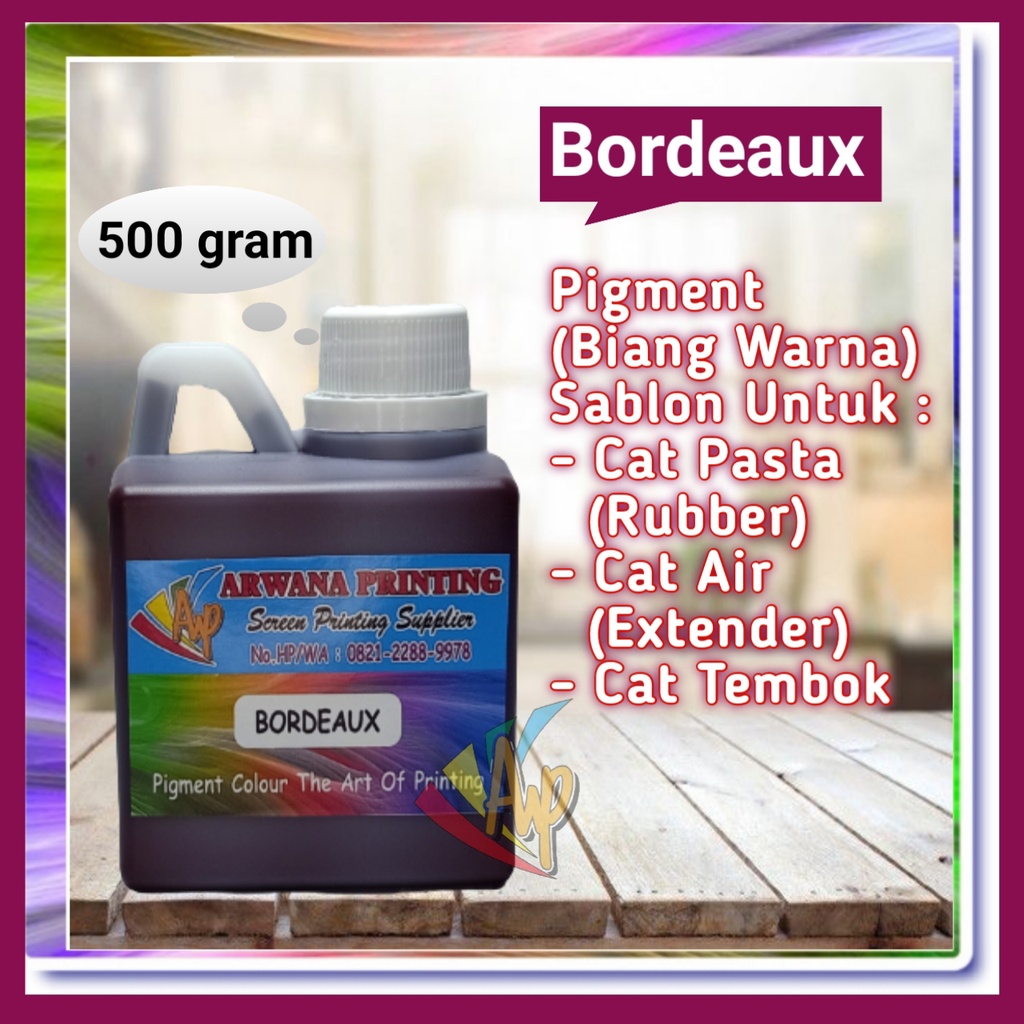 Jual Pigment Biang Warna Cat Sablon Bordeaux 500 Gram | Shopee Indonesia