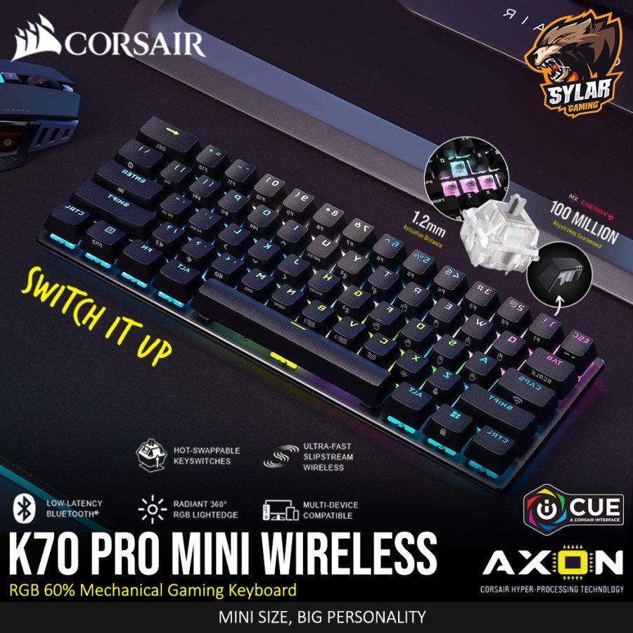 Jual Corsair K70 Pro Mini 60% RGB Wireless Mechanical Gaming Keyboard ...