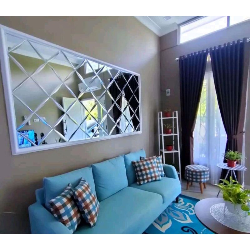 Jual kaca cermin bevel custom ukuran 160cm x 109cm | Shopee Indonesia