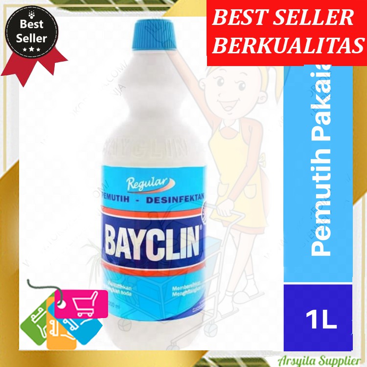 Jual Habis BAYCLIN Regular Biru 1L 1000ml Pemutih Pakaian Disinfektan ...