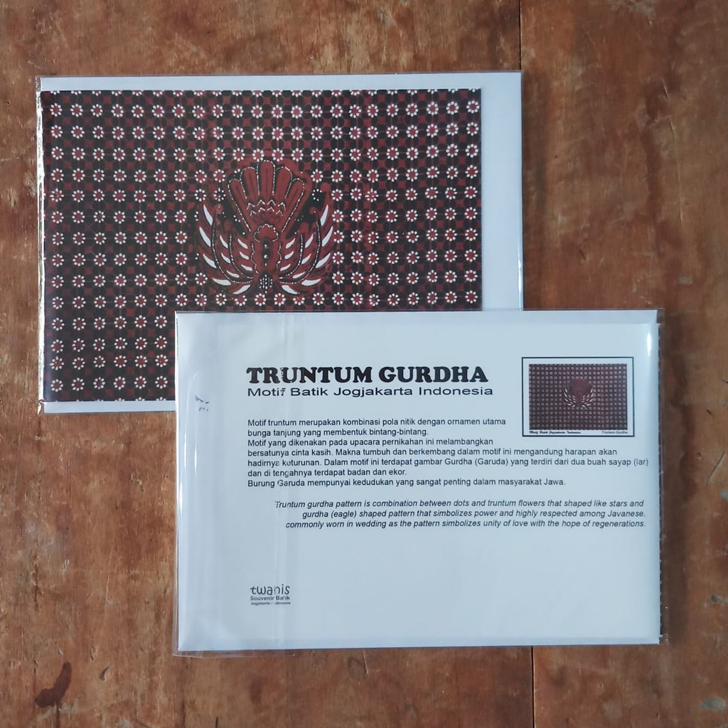 Jual KARTU UCAPAN BATIK MOTIF TRUNTUM GURDHA BATIK CARD BATIK GREETING ...