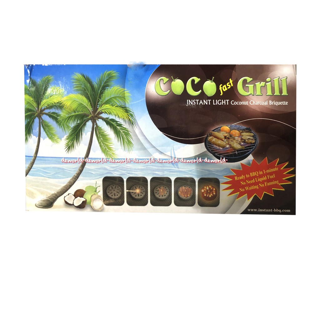 Jual Coco Fast Grill Instan Light Coconut Charcoal Briquette Starter ...