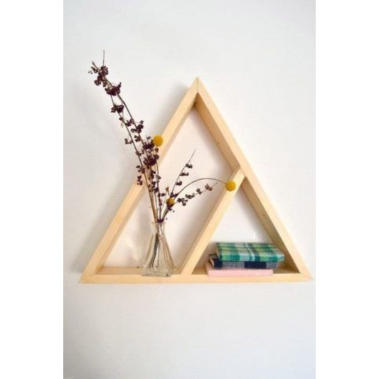 Jual rak segitiga bersekat hiasan dinding rumah furniture model ...