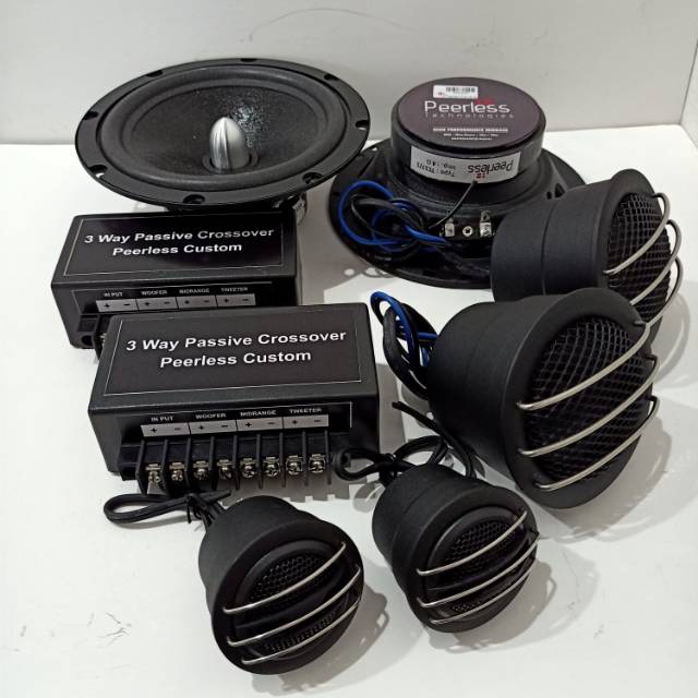 Jual Speaker 3way Peerless custom plus mounting mid dan tweeter ...