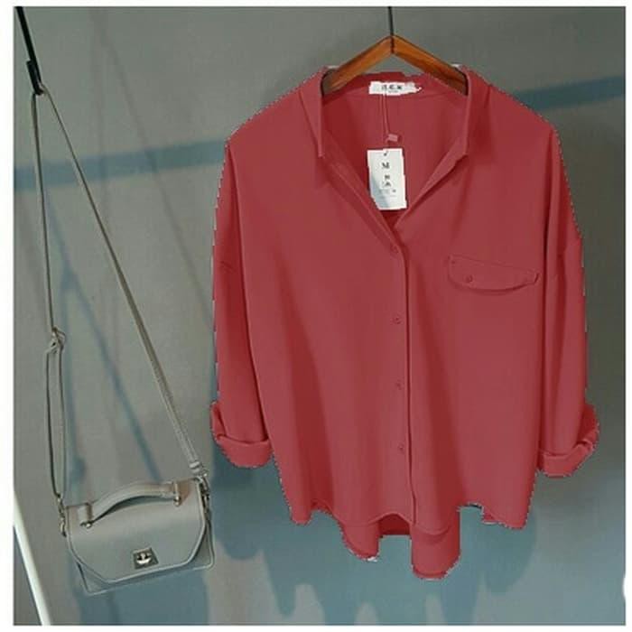 Jual EKSKLUSIF EMMA MRH BATA RO BLOUSE WANITA TWISCONE MERAH BATA ...