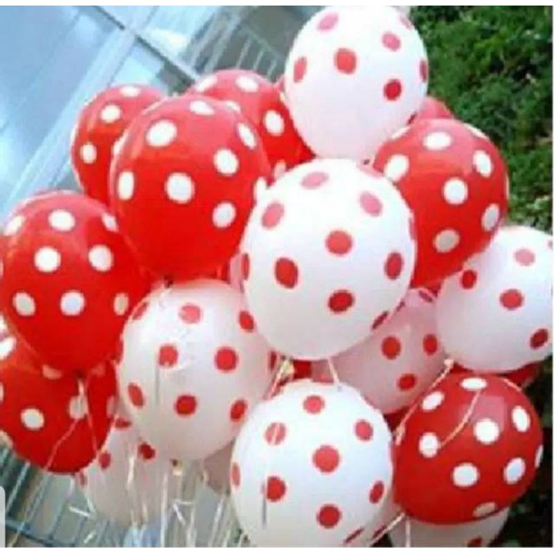 Jual balon polkadot merah putih / balon totol / balon dekorasi HUT RI ...