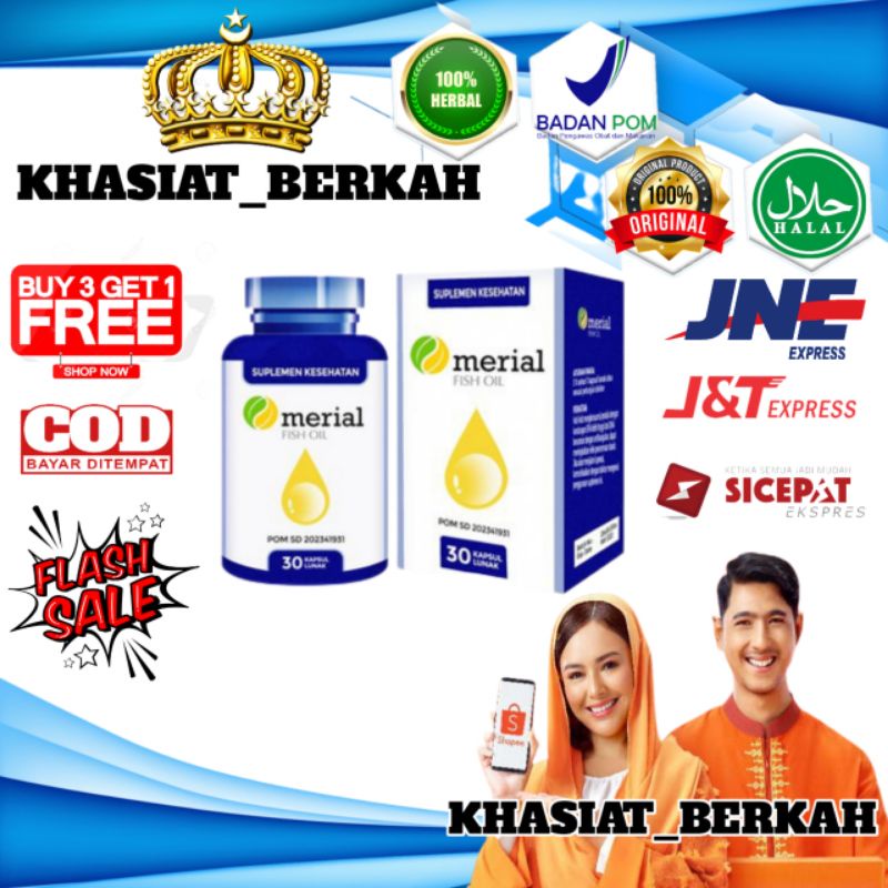 Jual MERIAL fish Oil Asli Original Memelihara Kesehatan Dan Melancarkan ...