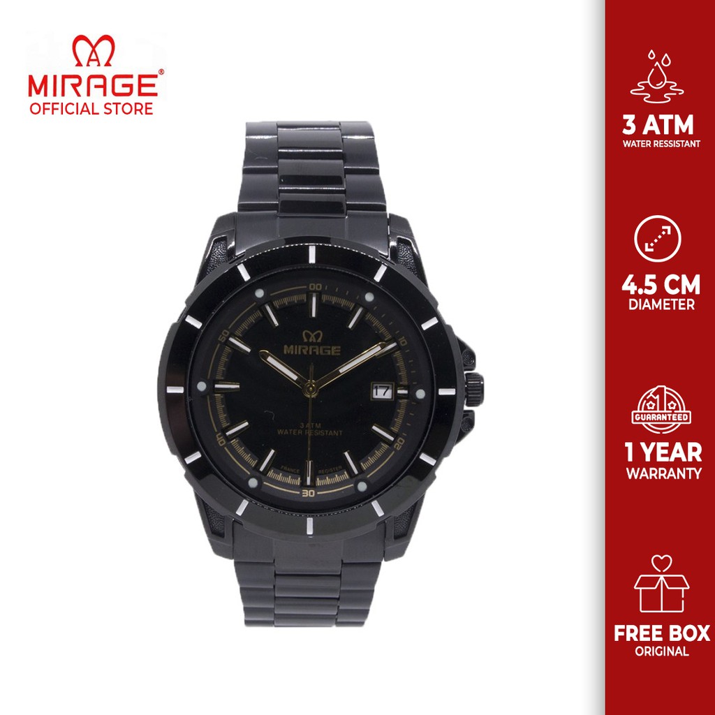 Jual Mirage Jam Tangan Mirage Mirage Official Jam Tangan Cowok Hitam ...
