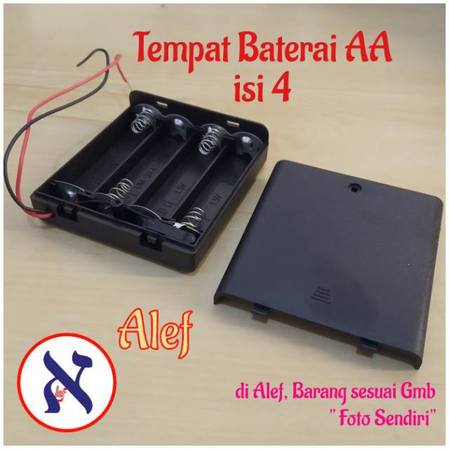 Jual 2Pcs baterai holder a2 isi 4 on off tempat baterai AA case box ...