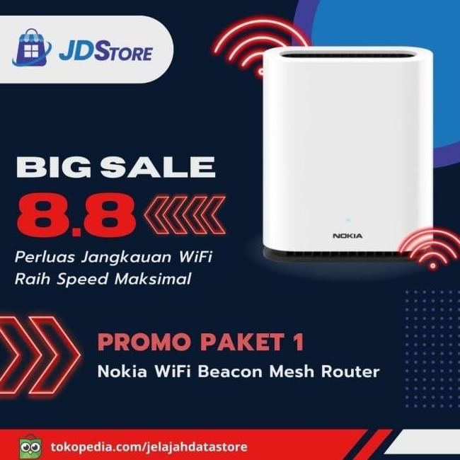 Jual SMART NOKIA WIFI BEACON 1 MESH ROUTER EXTENDER REPEAT - PAKET 1 ...