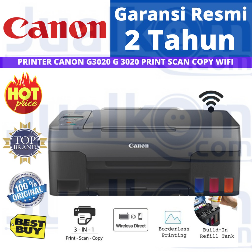 Jual Printer Inkjet Canon Pixma G3020 G 3020 A4 Ink Tank Print Scan ...