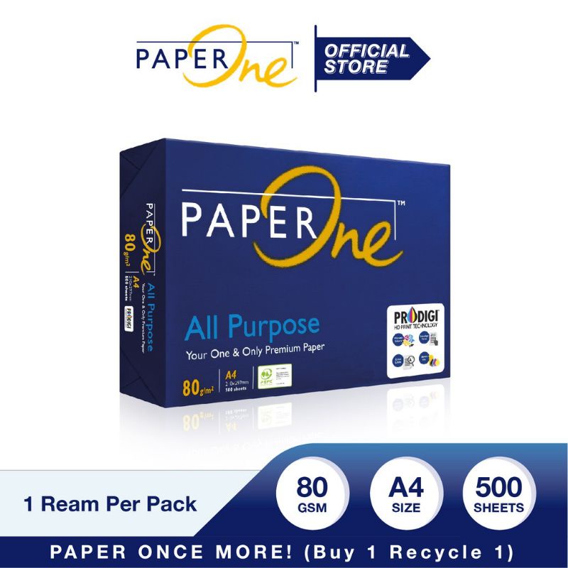 Jual Kertas HVS Paper One A4 80 gram ( 1rim ) | Shopee Indonesia