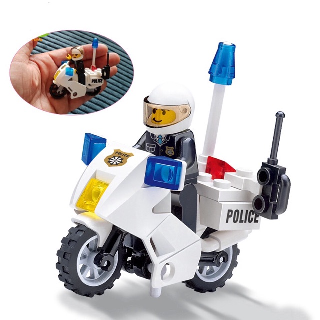 Jual DIY LEGO motor polisi building bricks blocks policeman figure ...