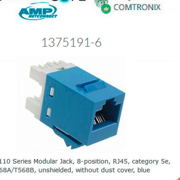 Jual AMP Commscope SL110 Series Modular Jack RJ45 Cat5e / Cat-5e ...