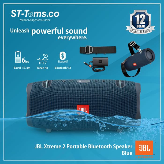 Jual JBL Xtreme 2 Portable Bluetooth Speaker - Blue | Shopee Indonesia