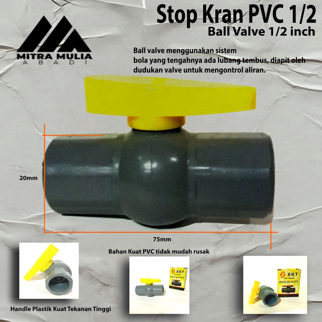 Jual Ballvalve Pvc 1/2 Inch / Stop Kran Pvc 0.5 Inch | Shopee Indonesia