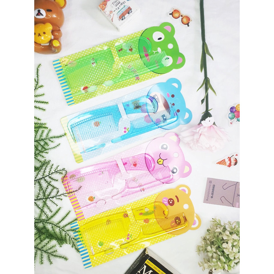 Jual sisir karakter set bening tebal warna isi 2 pcs uk (14CM & 16CM ...