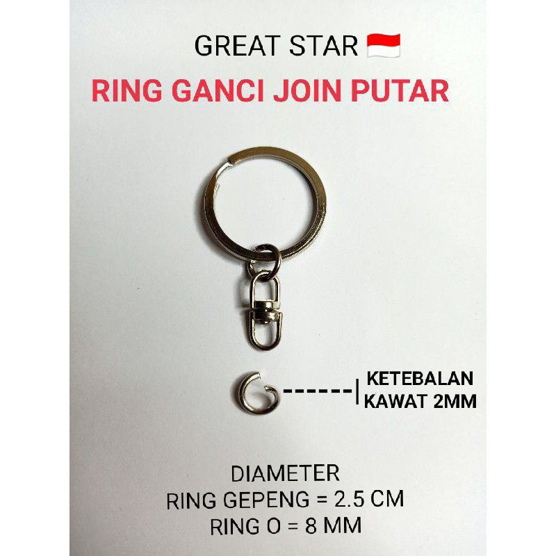 Jual RING GEPENG JOIN PUTAR + RING O GANCI kcl 100pcs/pak | Shopee ...