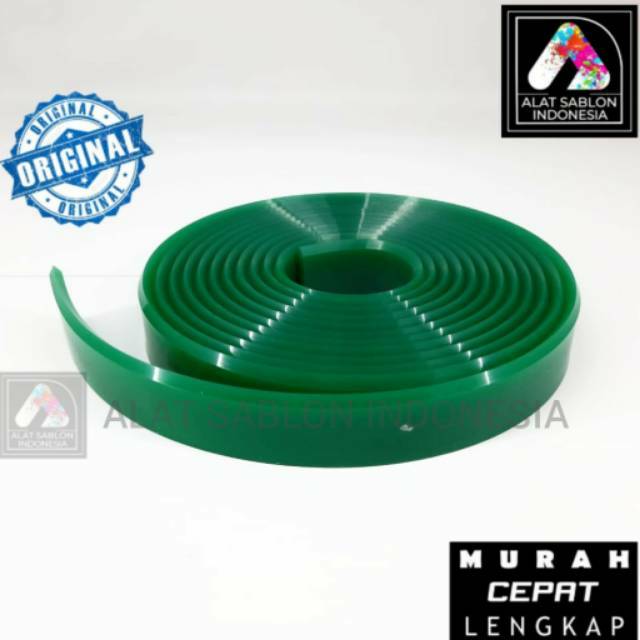 Jual KARET RAKEL SABLON HIJAU LANCIP 25MMX5MM PER CM ALAT SABLON ...