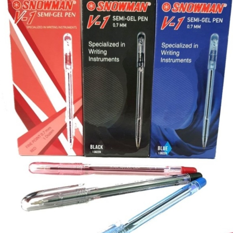 Jual Ballpoint/Pulpen/Bolpen/Pen SNOWMAN V1 Semi Gel 0.7mm | Shopee ...
