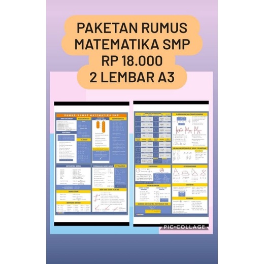 Jual POSTER RUMUS MATEMATIKA SMP | Shopee Indonesia