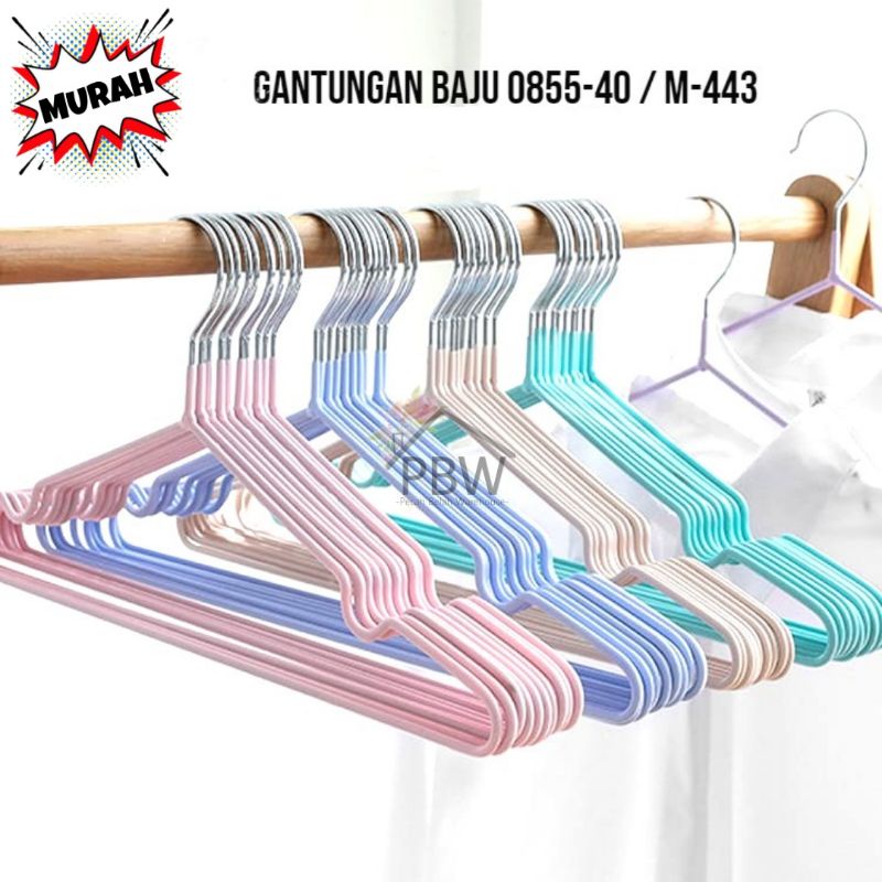 Jual Hanger Baju Stainless Coating Anti Slip Volant / Hanger Coating ...