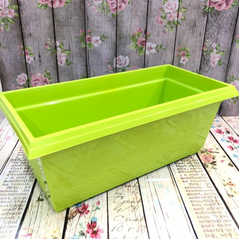Jual Pot Bunga Petak Panjang 6655 TERBARU WARNA HIJAUAPEL! | Shopee ...