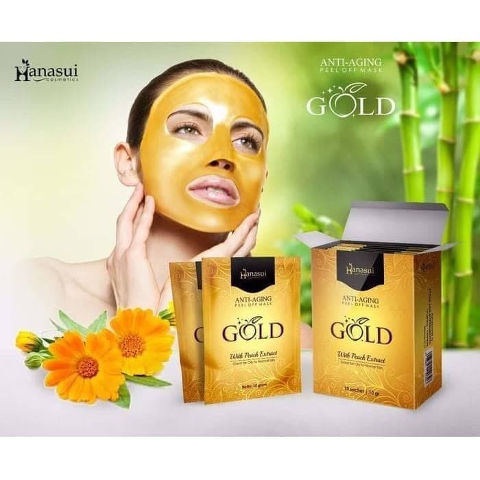 Jual Hanasui NATURGO GOLD MASKER EMAS Peel Of Mask Gold Anti Aging ...