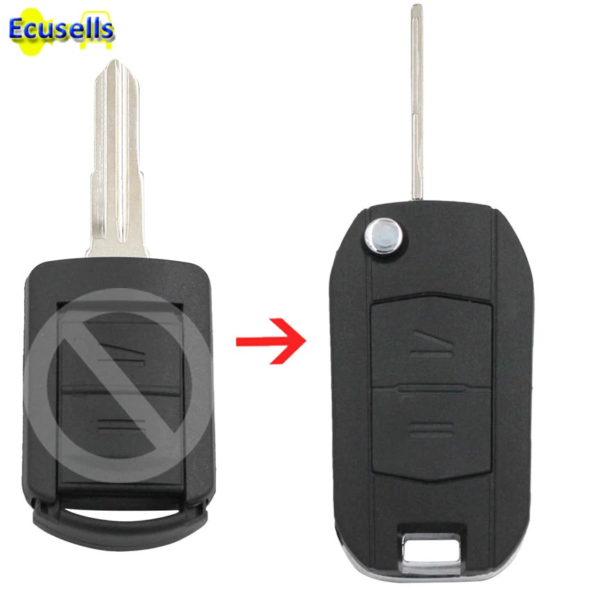 Jual IMPORT 2 BUTTON FLIP KEY CASE UPGRADE FOR OPEL VAUXHALL CORSA C ...
