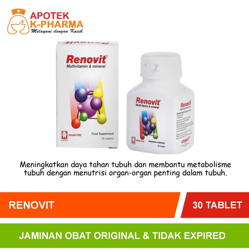 Jual Renovit Botol Isi 30 Tablet Obat Original | Shopee Indonesia