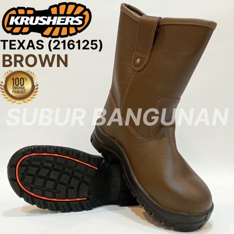 Jual Sepatu Safety Krushers Texas Brown Sepatu Proyek Krusher Tinggi ...
