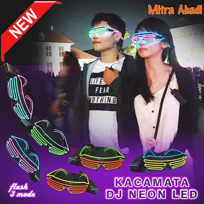 Jual Kacamata LED / Kacamata DJ Disco Nongkrong 3 Mode Flash Colourful ...