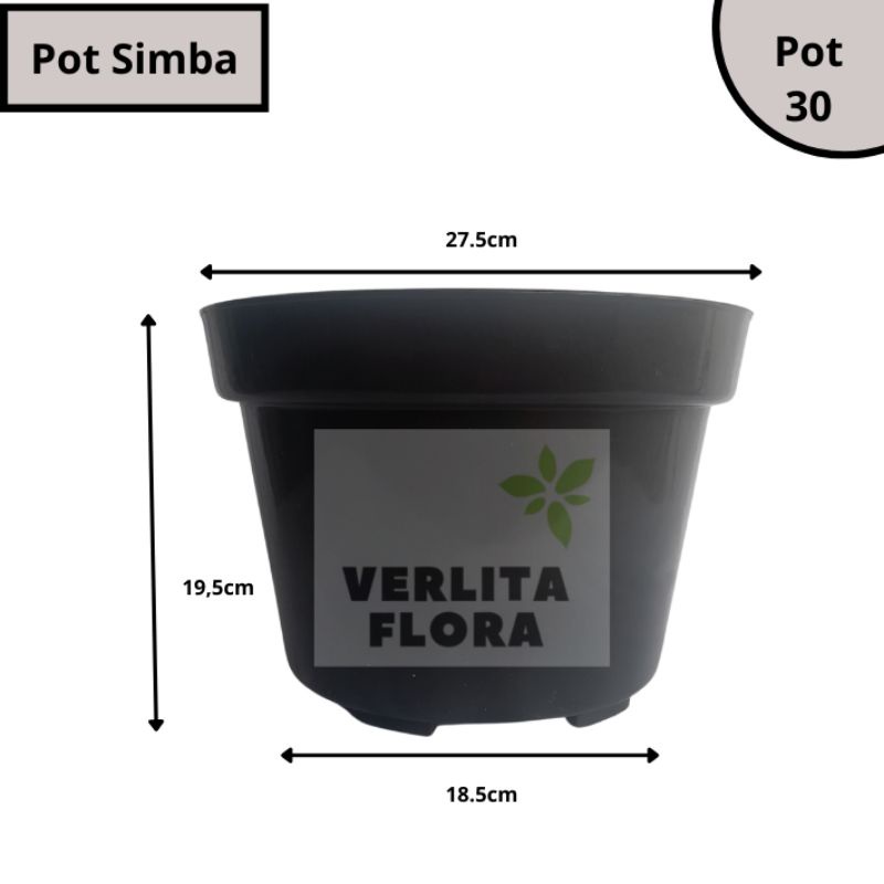 Jual Pot Tanaman Pot Bunga Plastik Simba 30 Hitam | Shopee Indonesia
