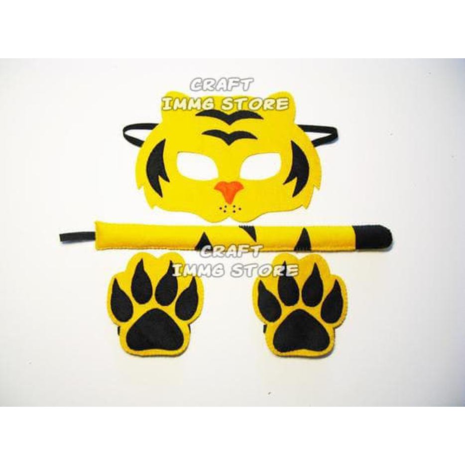 Jual Kostum hewan harimau topeng, ekor dan tangan untuk drama teater ...