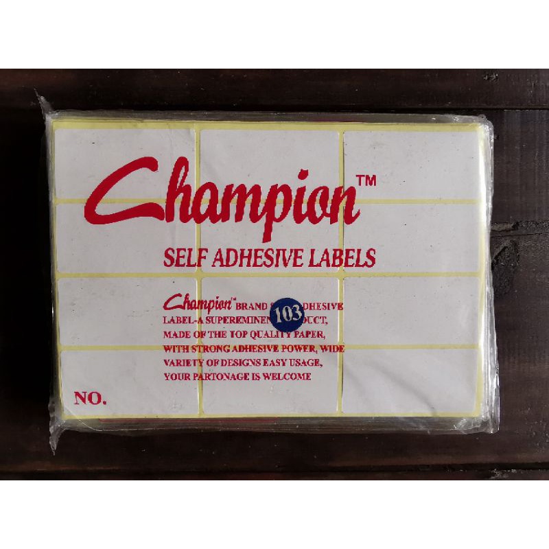 Jual label champion ASLI termurah per 1pk ( 25 plastik ) | Shopee Indonesia