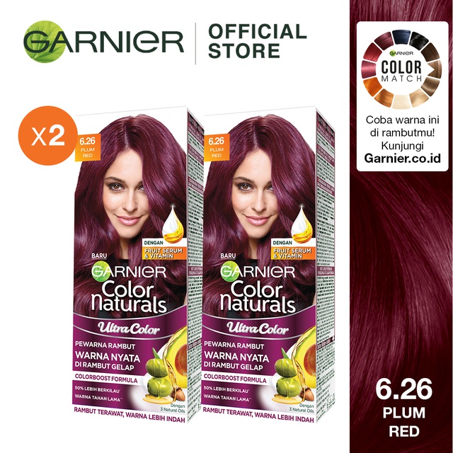 Jual Garnier Color Natural Ultra Color Merah Plum - 2pcs | Shopee Indonesia
