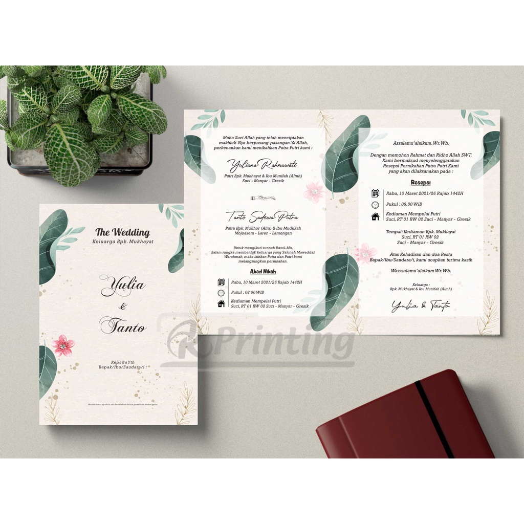Jual Undangan Pernikahan Murah unik elegan Rustik Rustic Bunga COD ...
