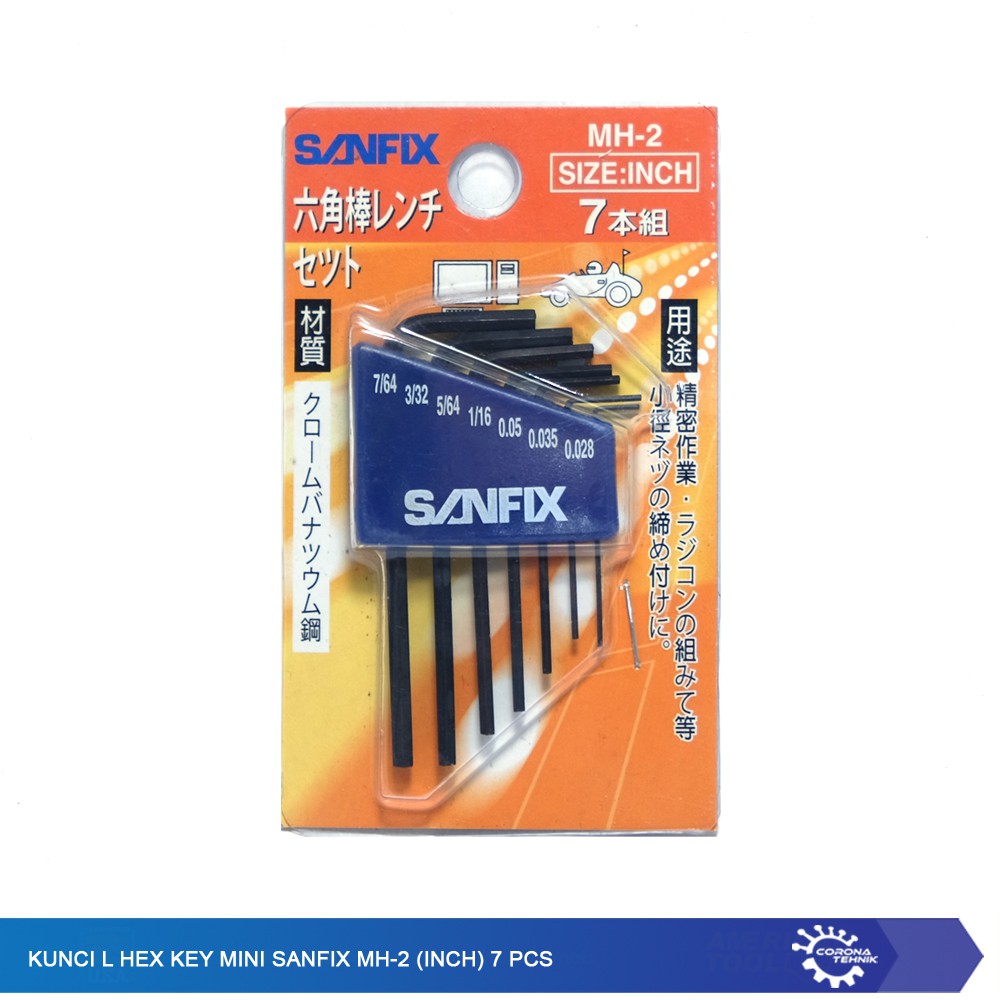 Jual Kunci L Hex Key Mini Sanfix MH-2 (Inch) 7 Pcs | Shopee Indonesia