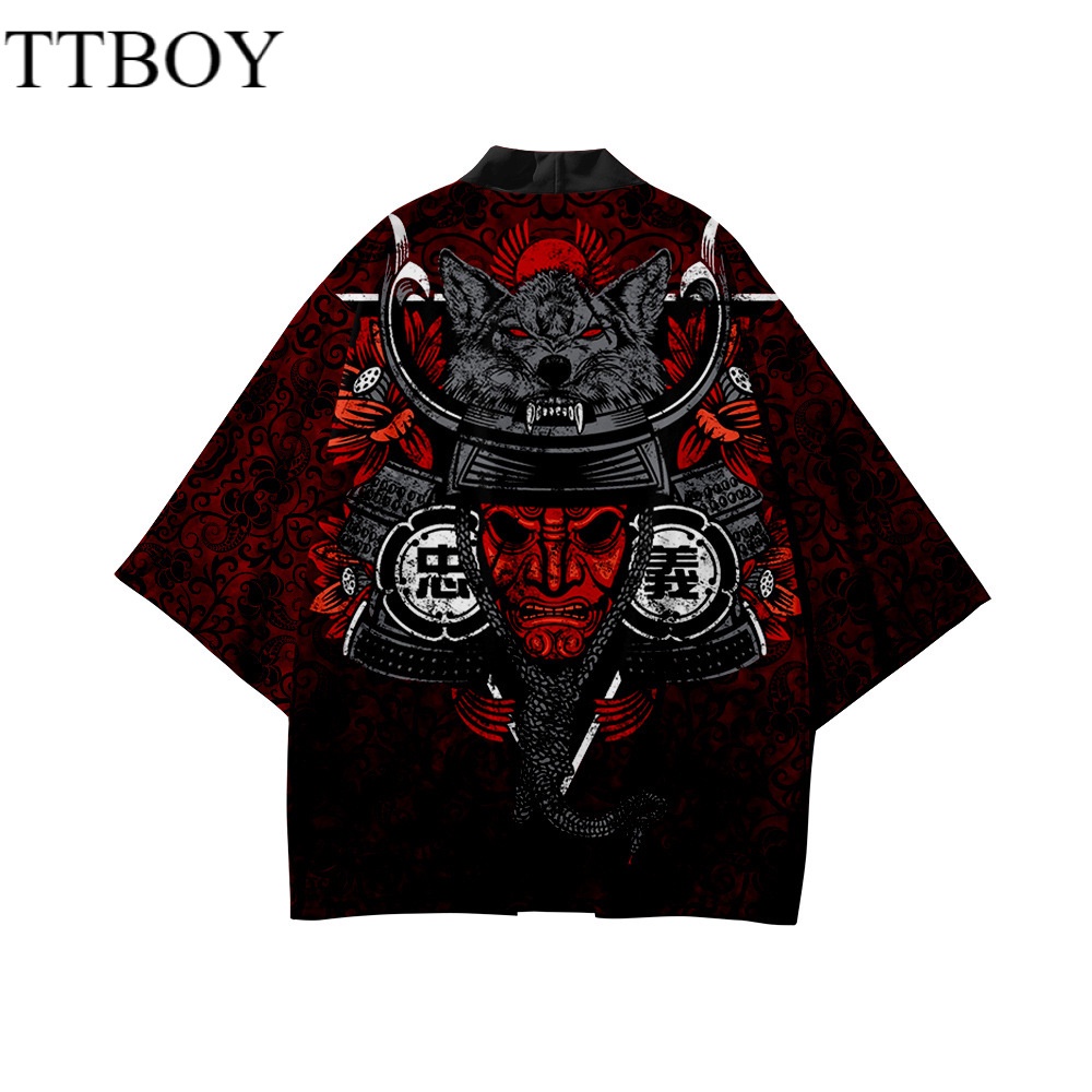 Jual Fashion Men Women Loose Retro Japanese Samurai Cosplay Streetwear ...