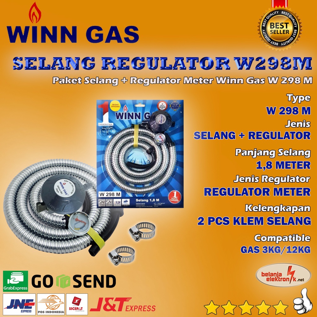 Jual SELANG GAS REGULATOR PAKET WINN GAS W 298 METER | Shopee Indonesia