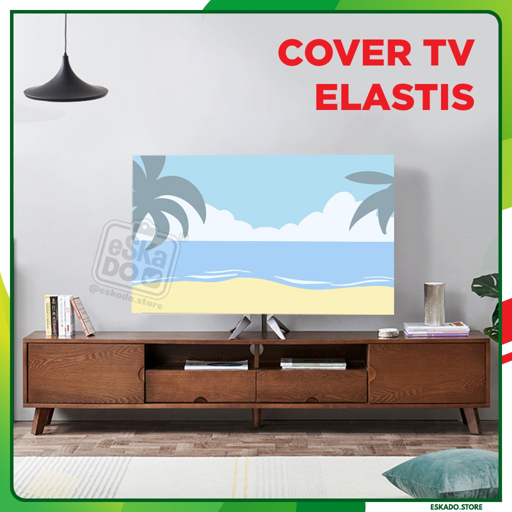 Jual Cover / Penutup TV Bahan Kain Elastis Dekorasi TV Anti Debu ...