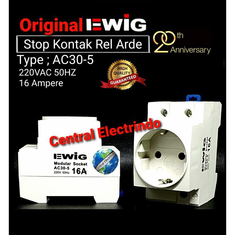 Jual Stop Kontak Din Rail Arde 16A EWIG. | Shopee Indonesia