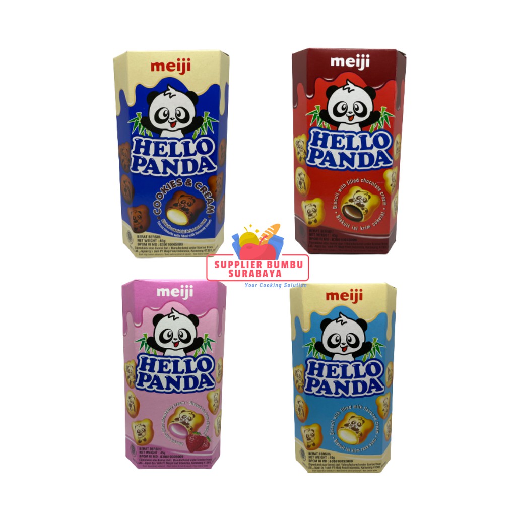 Jual Snack Hello Panda Rasa Chocolate Strawberry Milk Vanilla Cookies ...