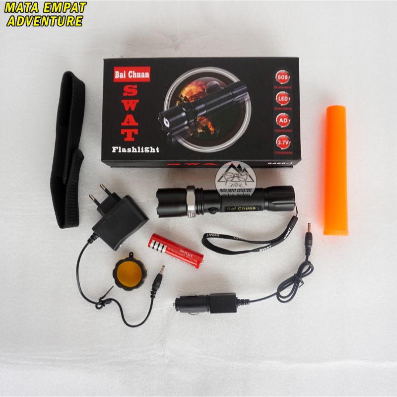 Jual SENTER SWAT LAMPU SENTER POLICE MULTIFUNGSI OUTDOOR HIKING GUNUNG ...