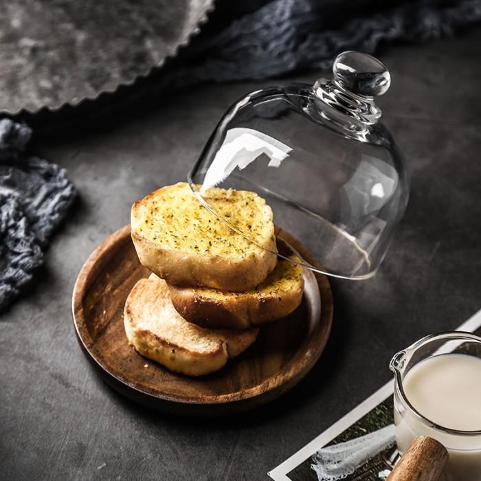 Jual Alish | Tempat Kue Mini Cake Stand With Glass Dome Wooden Mini ...